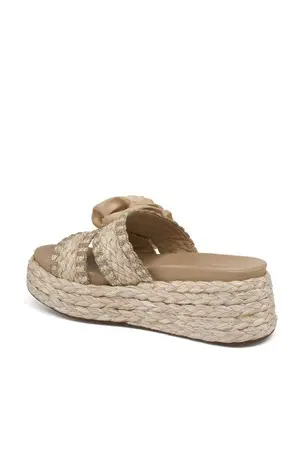 J/SLIDES NYC Bree Raffia Platform Wedge Sandals