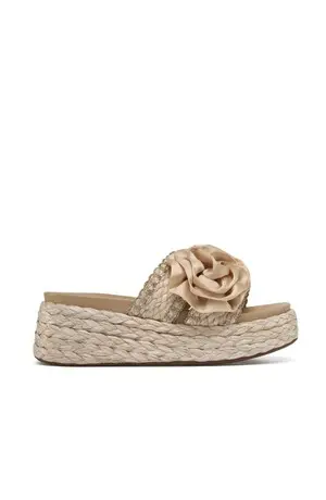J/SLIDES NYC Bree Raffia Platform Wedge Sandals