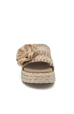 J/SLIDES NYC Bree Raffia Platform Wedge Sandals