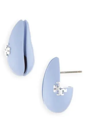 Tory Burch Tory Burch Wave Drop Earrings Light Blue