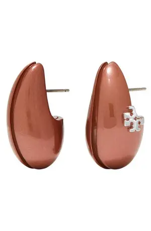 Tory Burch Wave Drop Earrings - Rust