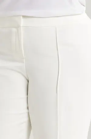 KASPER Flat Front Slim Leg Trousers - Vanilla Ice