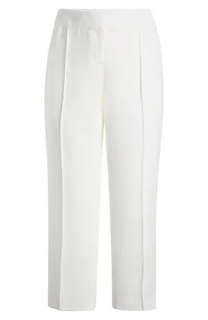 KASPER Flat Front Slim Leg Trousers - Vanilla Ice