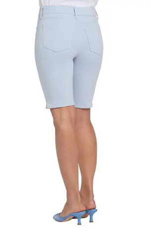 NYDJ Briella Stripe Denim Bermuda Shorts - Blue Clover