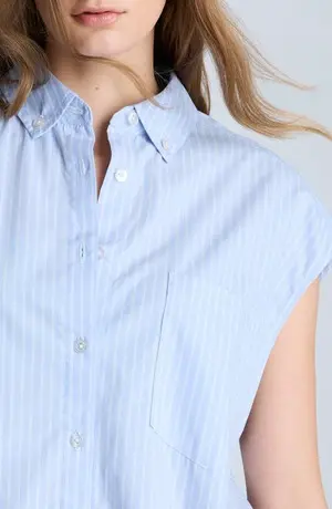 KENNETH COLE Oversized Striped Button-down Shirt