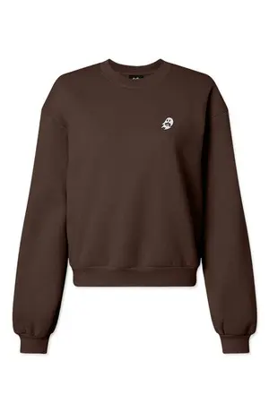 DALIX Spook-a-latte Relaxed Fleece Sweatshirt - Brown