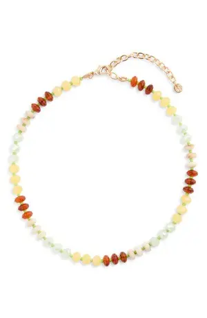Nordstrom Beaded Necklace Amber- Mint Combo