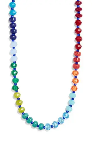 Nordstrom Beaded Necklace - Rainbow- Gold