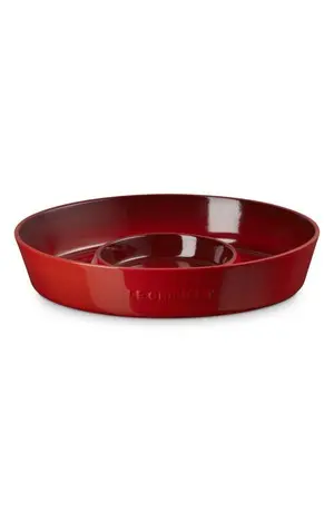LE CREUSET Oval Stoneware Chip & Dip Platter - Cerise