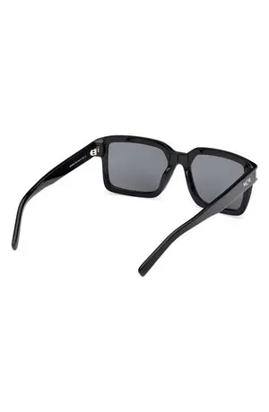 Mcm 54mm Polarized Square Sunglasses - Shiny Black / Smoke
