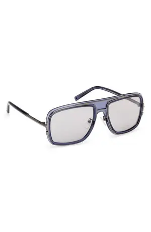 Mcm 57mm Navigator Sunglasses - Shiny Blue / Smoke