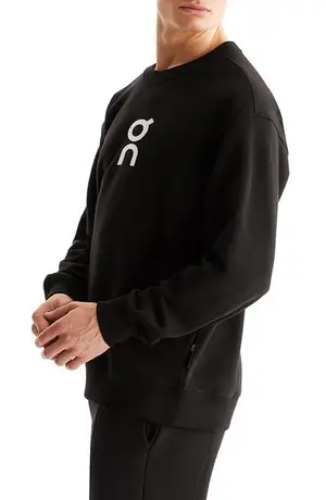 On Club Crewneck Cotton-blend Sweatshirt - Black