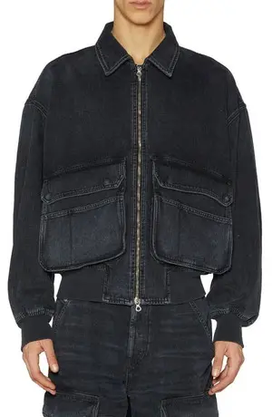 DIESEL® D-kurz Oversized Denim Zip Jacket