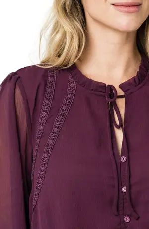 GIBSONLOOK Embroidered Button-up Top