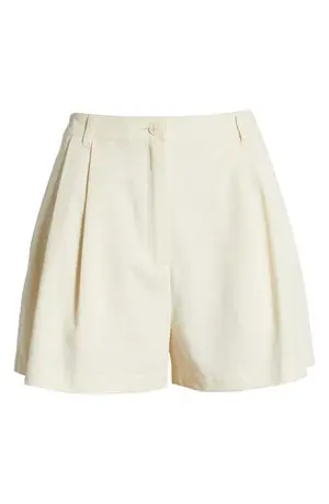 Solid & Striped The Oceane High-waist Cotton-blend Shorts - Ecru