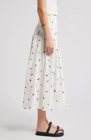 Solid & Striped The Gael Embroidered Midi Skirt