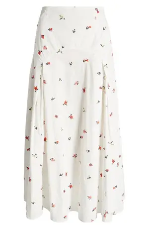 Solid & Striped The Gael Embroidered Midi Skirt
