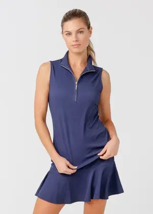 CABANA LIFE Pique Flounce Skort - Navy