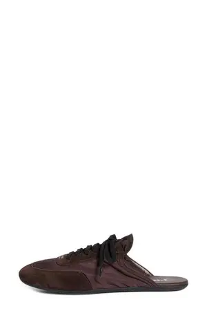 Prada Collapse Lace-up Sneaker Mule - Caffe