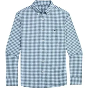 Vineyard Vines Topsail Classic Fit Gingham Button-down Performance Shirt - Aqua Haze