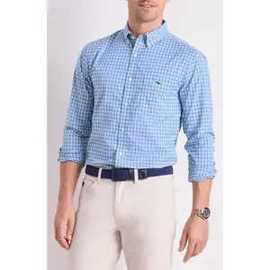 Vineyard Vines Topsail Classic Fit Gingham Button-down Performance Shirt - Jake Blue