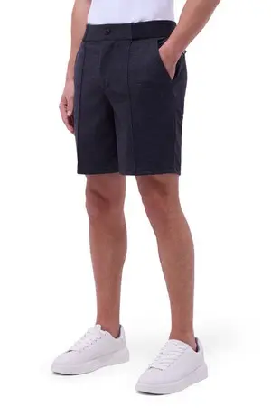 Bugatchi Soft Touch Knit Pintuck Shorts - Black
