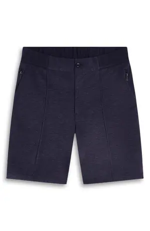Bugatchi Soft Touch Knit Pintuck Shorts - Black