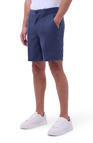 Bugatchi Soft Touch Knit Pintuck Shorts - Navy