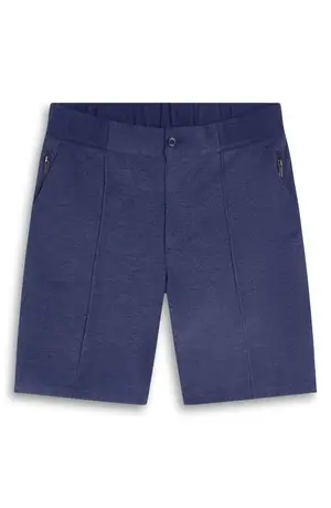 Bugatchi Soft Touch Knit Pintuck Shorts - Navy