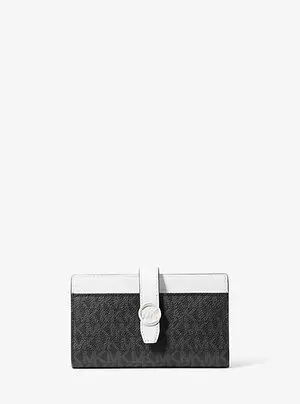 Michael Kors Greenwich Medium Signature Logo Wallet - Black