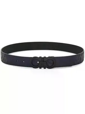 FERRAGAMO Reversible Gancini Belt - Blue