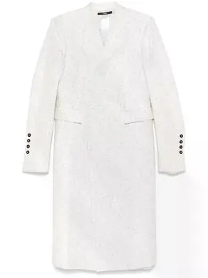SAPIO Sequined Tweed Coat - White