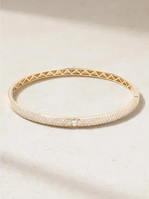 PERSEE Zeus 18-karat Gold Diamond Bangle - Silver