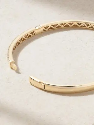 PERSEE Zeus 18-karat Gold Diamond Bangle - Silver