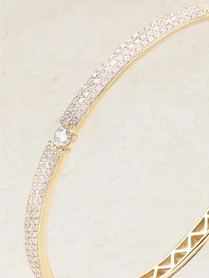 PERSEE Zeus 18-karat Gold Diamond Bangle - Silver