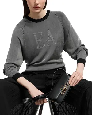 Emporio Armani Palazzo Plisse Techno Georgette Trousers