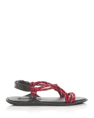 Miu Miu Nastro Rope Sandals - Amaranto