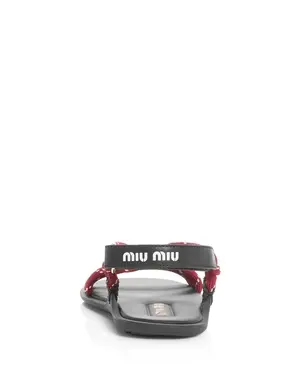 Miu Miu Nastro Rope Sandals - Amaranto