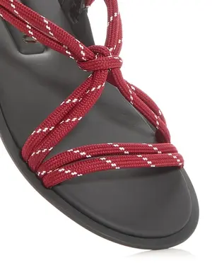 Miu Miu Nastro Rope Sandals - Amaranto