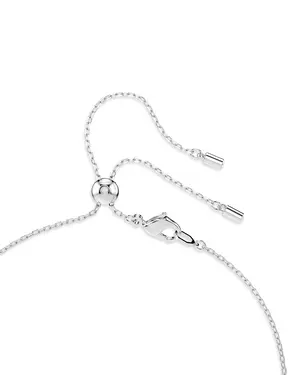SWAROVSKI Ariana Grande Imitation Pearl And Crystal Heart Y Necklace - Silver