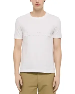 Helmut Lang Short Sleeve Embossed Logo Tee - Optic White