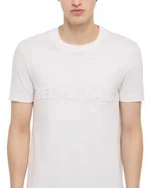 Helmut Lang Short Sleeve Embossed Logo Tee - Optic White