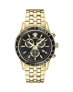 Versace Sport Chronograph Bracelet Watch 44mm - Black/gold