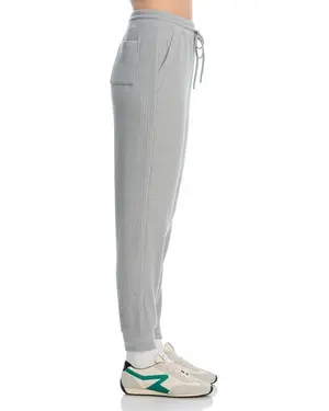 Aqua Brushed Rib Joggers - Heather Gray
