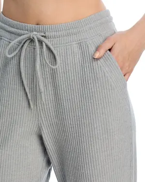 Aqua Brushed Rib Joggers - Heather Gray