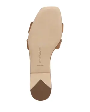 Veronica Beard Via Leather Slide Sandals - Honey