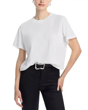 Aqua Haley Crop Boxy Tee Exclusive - White