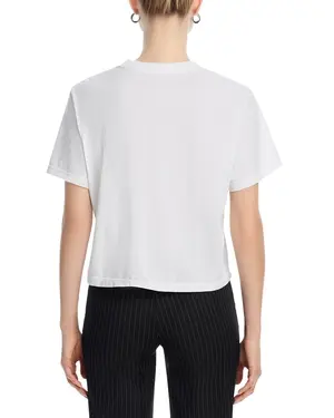 Aqua Haley Crop Boxy Tee Exclusive - White