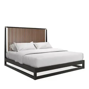 CARACOLE Pinstripe Slatted King Bed, Dark - Dark Chocolate