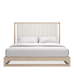 CARACOLE Pinstripe Slatted King Bed, Light